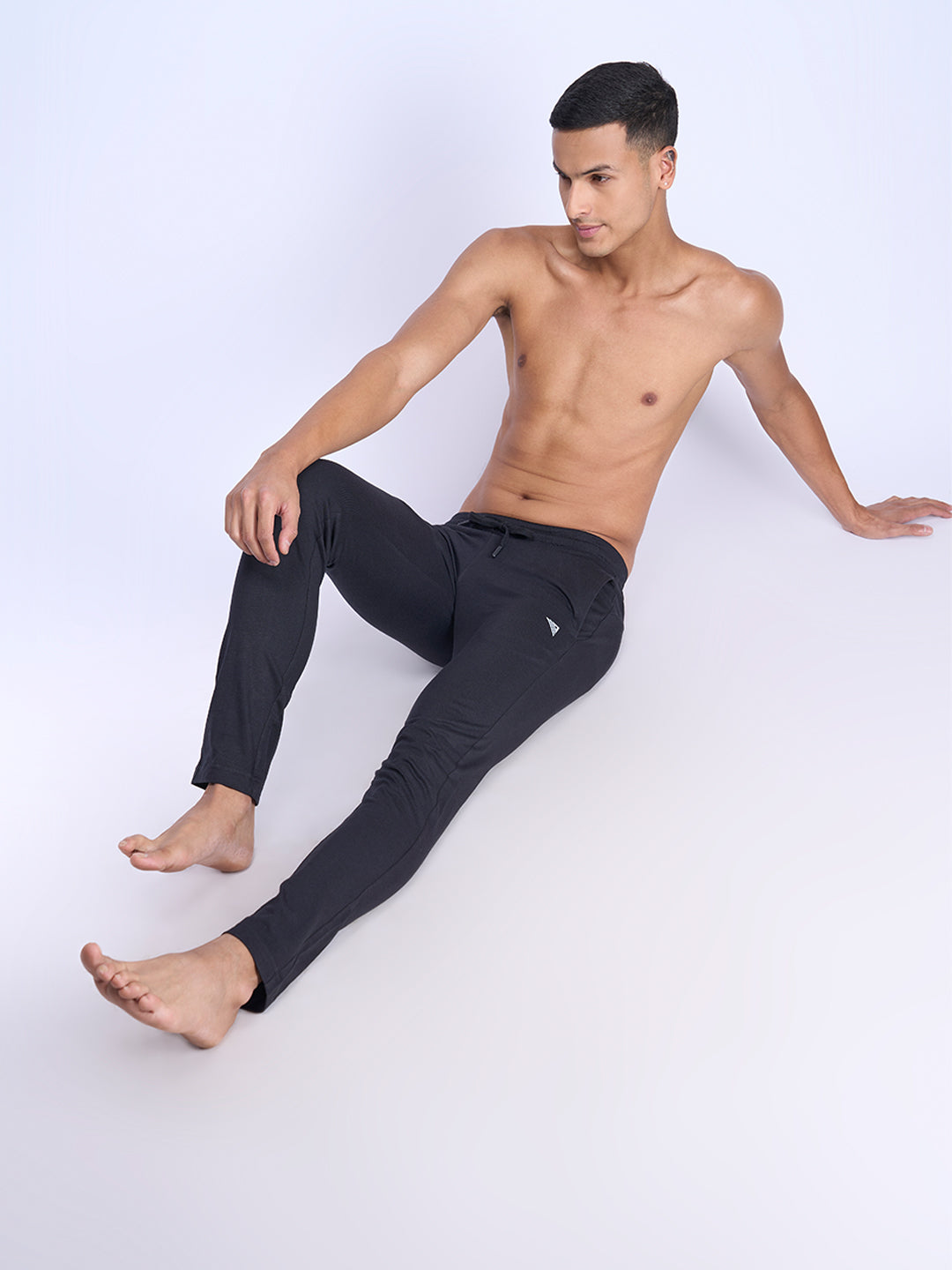 Combed Cotton Side Sew Panel Smart Fit Zipper Pocket Track Pant Black ...