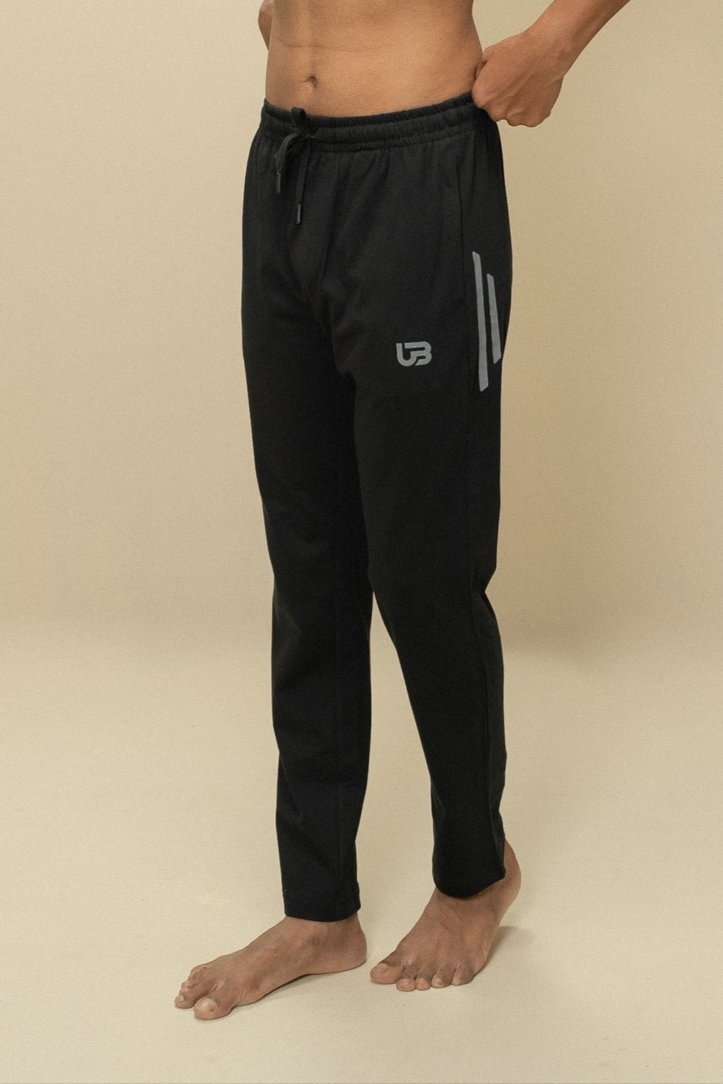 Men Combed Cotton Rich Agile Track Pant with Zipper Pockets Black AGT3 ...